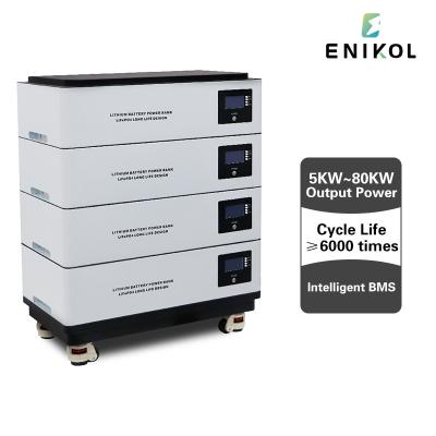 China Lithium Iron Phosphate Cell 51.2V 100AH Stackable 48V LiFePO4 Solar Battery for sale