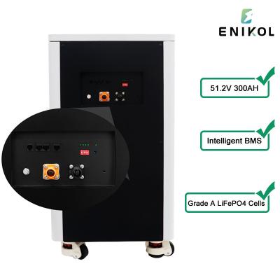 China Lifepo4 Akku 48v 300ah Lithium Ion Solar Battery Wheel Type 15kwh Battery for sale