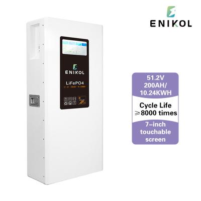 China Touchable screen 51.2V 100AH 200AH 300AH Wall Mountable LiFePO4 Energy Storage Battery for sale