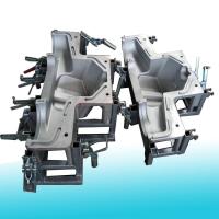 China Custom Angled Cast Aluminum Rotomolding Mold with Steel Frame & Toggle Clamps for Engine Air Intake Ducts & Curved Pipe Fittings for sale