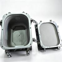 China Custom Cast Aluminum Rotomolding Mold with Fine Surface Texturing & Top-Opening Steel Frame for Insulated Coolers & Industrial Utility Boxes for sale