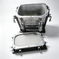 China Custom Cast Aluminum Rotomolding Mold with Fine Surface Texturing & Top-Opening Steel Frame for Insulated Coolers & Industrial Utility Boxes for sale