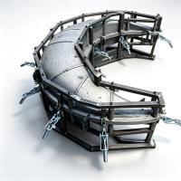 China Custom Curved Cast Aluminum Rotomolding Mold with Steel Frame & Quick-Release Clamps for Water Park Slides & Curved Modular Plastic Furniture for sale
