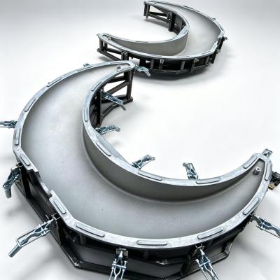 China Custom Curved Cast Aluminum Rotomolding Mold with Steel Frame & Quick-Release Clamps for Water Park Slides & Curved Modular Plastic Furniture for sale