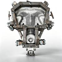 China Custom T-Shaped Complex Cast Aluminum Rotomolding Mold with Multi-Axis Clamping & Steel Frame for Engine Air Ducts & Multi-Branch Housings for sale