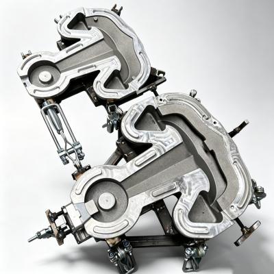 China Custom T-Shaped Complex Cast Aluminum Rotomolding Mold with Multi-Axis Clamping & Steel Frame for Engine Air Ducts & Multi-Branch Housings for sale