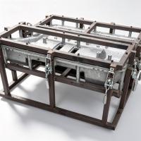 China High-Precision CNC Machined Aluminum Rotomolding Mold with Steel Frame & Toggle Clamps for Automotive Air Ducts & Engine Hood Housings for sale