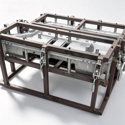 China High-Precision CNC Machined Aluminum Rotomolding Mold with Steel Frame & Toggle Clamps for Automotive Air Ducts & Engine Hood Housings for sale