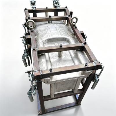 China Custom Heavy-Duty Cast Aluminum Rotomolding Mold with Steel Frame & Multi-Angle Clamps for Vehicle Seat Bases & Irregular Fuel Tanks for sale