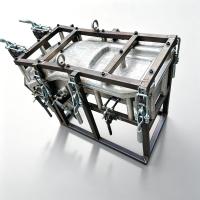 China Custom Heavy-Duty Cast Aluminum Rotomolding Mold with Steel Frame & Multi-Angle Clamps for Vehicle Seat Bases & Irregular Fuel Tanks for sale