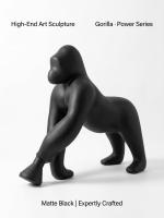 China Custom Rotomolded Matte Black Gorilla Art Sculpture & Modern Animal Statue for Commercial Outdoor Landscape & Hotel Decor OEM/ODM for sale
