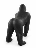 China Custom Rotomolded Matte Black Gorilla Art Sculpture & Modern Animal Statue for Commercial Outdoor Landscape & Hotel Decor OEM/ODM for sale