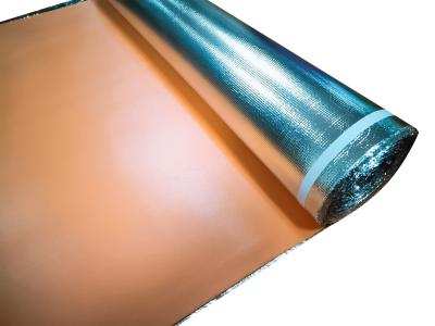 China Orange Silver Foil Underlay Comfort Step IXPE Underlay For Wood Floor for sale