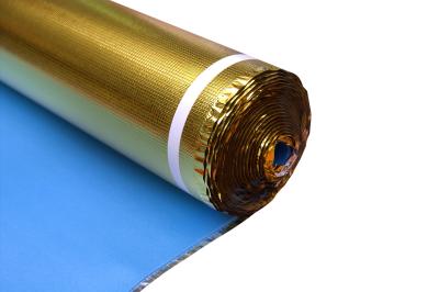 China 3mm IXPE Foam Underlay Golden Film Comfort Walking Heavy Duty Underlay for sale