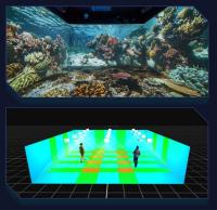 China Flyin A1 4K Distributed Converged Server Edge Fusion Dome 3D Mapping Immersive Room Large Venue Projection System for sale