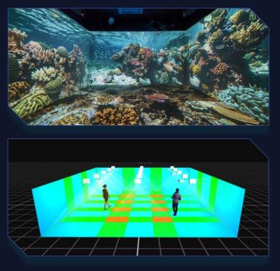 China Flyin A1 4K Distributed Converged Server Edge Fusion Dome 3D Mapping Immersive Room Large Venue Projection System for sale