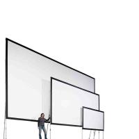 China 200-Inch Fast Folding Projector Screen Frame with 32x32mm Aluminum Alloy and 75mm Black Border for Professional Events for sale