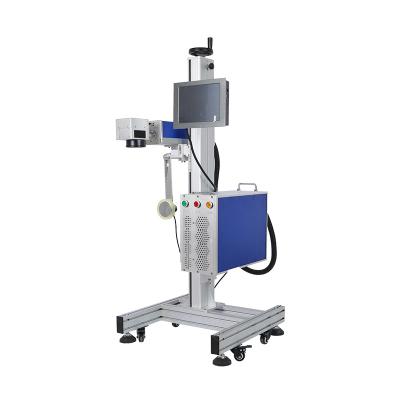 China Flying Laser Coding Machine Production Line 20W 30W 50W Portable Fiber Laser Marking Machine for sale