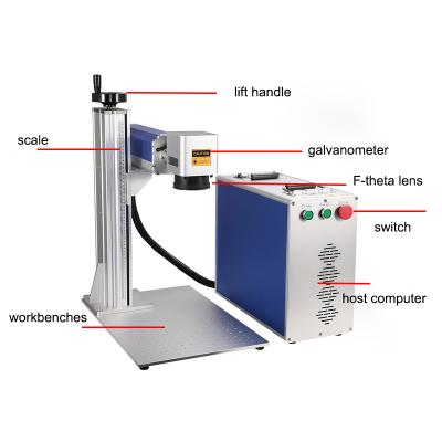 China 20w 30w 50w Easy to Use Fiber Laser Marking Machine Portable on Metal Aluminum Material for sale