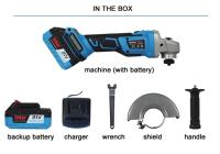China Power Source Battery Angle Grinder 18V / 21V Brushless Cordless Electric Cut Off Machine for sale