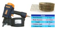 China Boost Productivity with HPCN70 Pneumatic Pallet Coil Nailer and Stacker 250-350 Nails for sale
