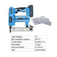 China Convenient Charging 21V Battery Powered Brad Nailer for Woodworking and Upholstery for sale
