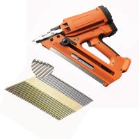 China 1500 Nails Fuel Rod Life Cordless Gas Nail Gun with 34 Degree Paper Collated Nails for sale