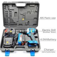 China 110v 220v Cordless Electric Drill with Variable Speed Motor and Brushed Battery for sale