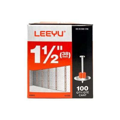 China Galvanized 1-1/2 in. / 38mm Drive Pin with Washer 100-Pack Point Cut Point Sharp Point for sale