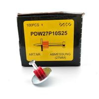 China Flat Head PDW Pins for 301/301T Shooting Nail Gun 25mm Steel Nails Washer Included for sale