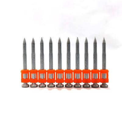 China HC6 3.0*22/25/27/32/38mm Galvanized Concrete Nails with Step Shank and Bullet Point for sale