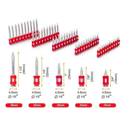 China 2.7-3.0mm Shank Diameter Collated Gas Drive Pins for Heavy-Duty Concrete Nails Strip for sale