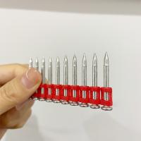 China Steel 60 Mechanical Galvanizing Gas Concrete Nails with Reinforced Red Collated Stripe for sale