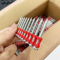 China Steel 60 Mechanical Galvanizing Gas Concrete Nails with Reinforced Red Collated Stripe for sale