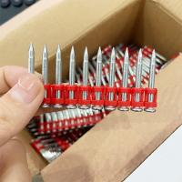 China Steel 60 Mechanical Galvanizing Gas Concrete Nails with Reinforced Red Collated Stripe for sale