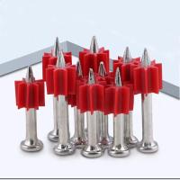 China NS301 301T PD Nails with Red Flute Smooth Shank 60 Steel Shooting Concrete Nails for sale