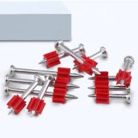 China General Head Diameter Silver Galvanized Shoot Nails with Red Rubber Washer 100 pcs PACK for sale