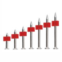China General Head Diameter Silver Galvanized Shoot Nails with Red Rubber Washer 100 pcs PACK for sale