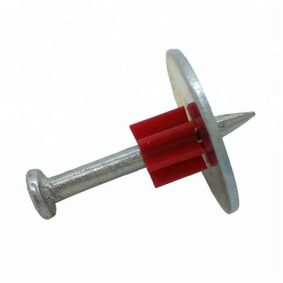 China Smooth Shank Electro Galvanized PDW Type Concrete Nail with 25mm Metal Washer for sale