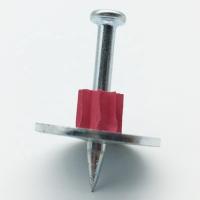 China Concrete Nail with Smooth Shank Type 300 Head Drive Pin and 25mm Metal Washer for sale