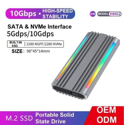 China Customized RGB PSSD Drive 1tb 2tb 4tb Nvme Ngff Portable External SATA SSD for sale