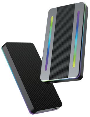 China RGB Lighting Effect M. 2 SSD Mobile SSD Supports SATA and Mvne Protocols5gbps/10gbps Transmission Rate Glass Panel with Seven Colours RGB Light Effect for sale