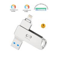 China Infinites 128GB USB OTG Flash Drive for Apple Dual Interface USB Flash Drive Read Speed of up to 120 MB/S and a Write Speed of 40 MB/S for sale