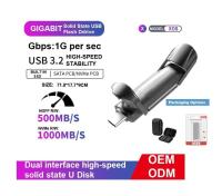 China OEM Portable Type-C Solid State Disks Sk USB 3.2 Flash Drive Provides a Read Speed of up to 550MB/S and a Write Speed of 1000MB/S 128GB SATA and Nvme for sale