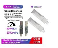 China High Speed 520GB SATA And Nvme SSD Hard Drive Usb C 3.2 Usb Flash Drive for sale