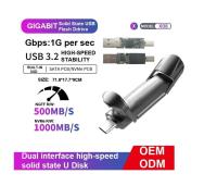 China High Speed 520GB SATA And Nvme SSD Hard Drive Usb C 3.2 Usb Flash Drive for sale