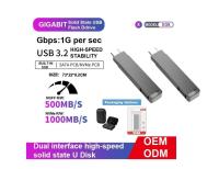 China High Speed 520GB SATA And Nvme SSD Hard Drive Usb C 3.2 Usb Flash Drive for sale