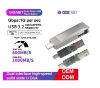China Portable Type C Solid State Drive USB3.2 2 Tb Usb Stick SATA And Nvme Interface for sale