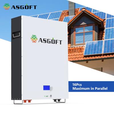 China Hybrid Grid LiFePO4 Lithium Powerwall Solar Battery 51.2 V 48 Volt 5KWh for sale