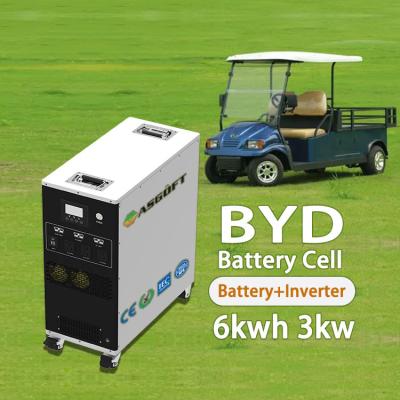 China All In One Battery Energy Storage 6Kwh Lifepo4 Battery Pack Inverter 3000W MPPT for sale
